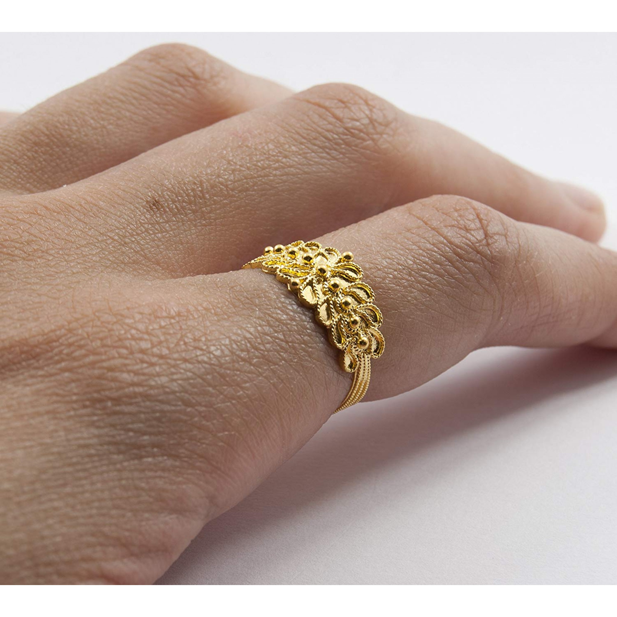 Anello fede sarda in filigrana d’oro – Oro Giallo/Oro Bianco ...